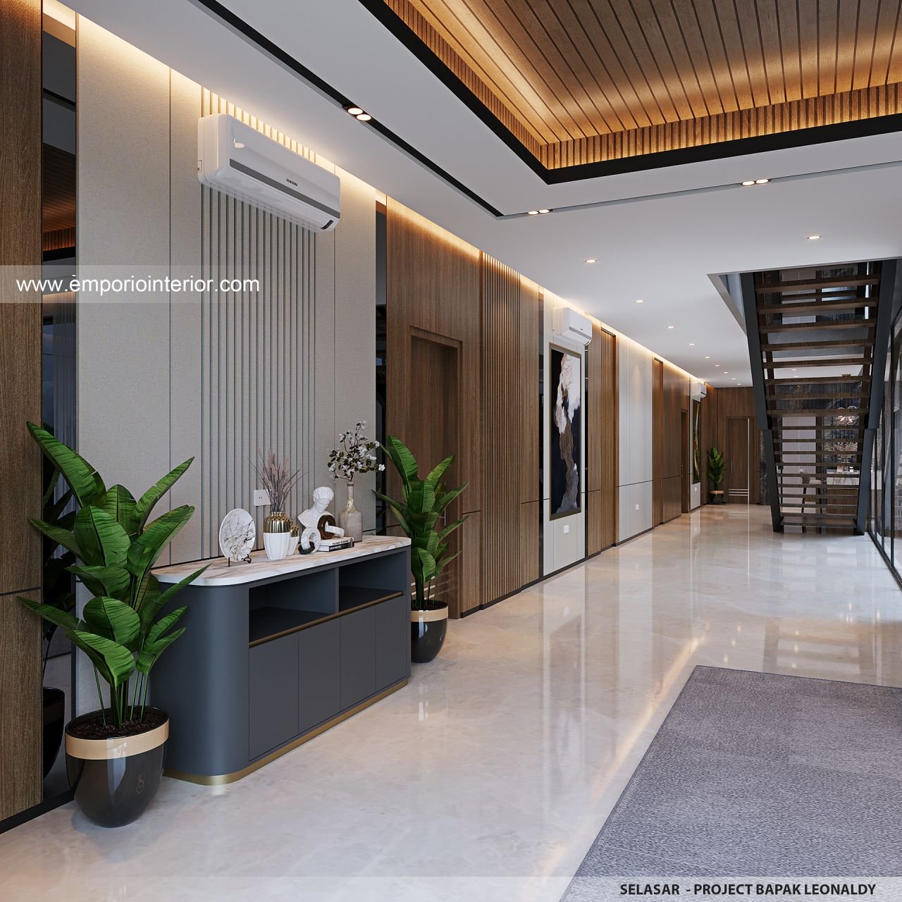 House Tour Rumah Mewah Bapak LND di Jakarta: Desain Interior Selasar ...