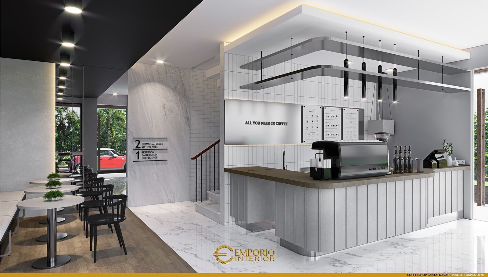Desain Kedai Kopi Interior Coffee Shop Bapak Deni di Karawang, Jawa ...