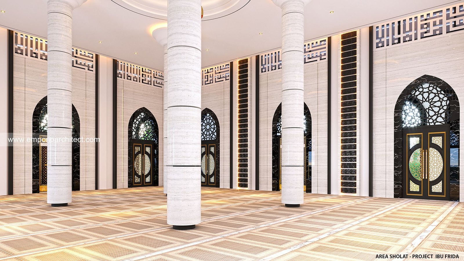 Desain Ruang Ibadah Interior Masjid ZBA Style Modern 1 Lantai di Solok ...