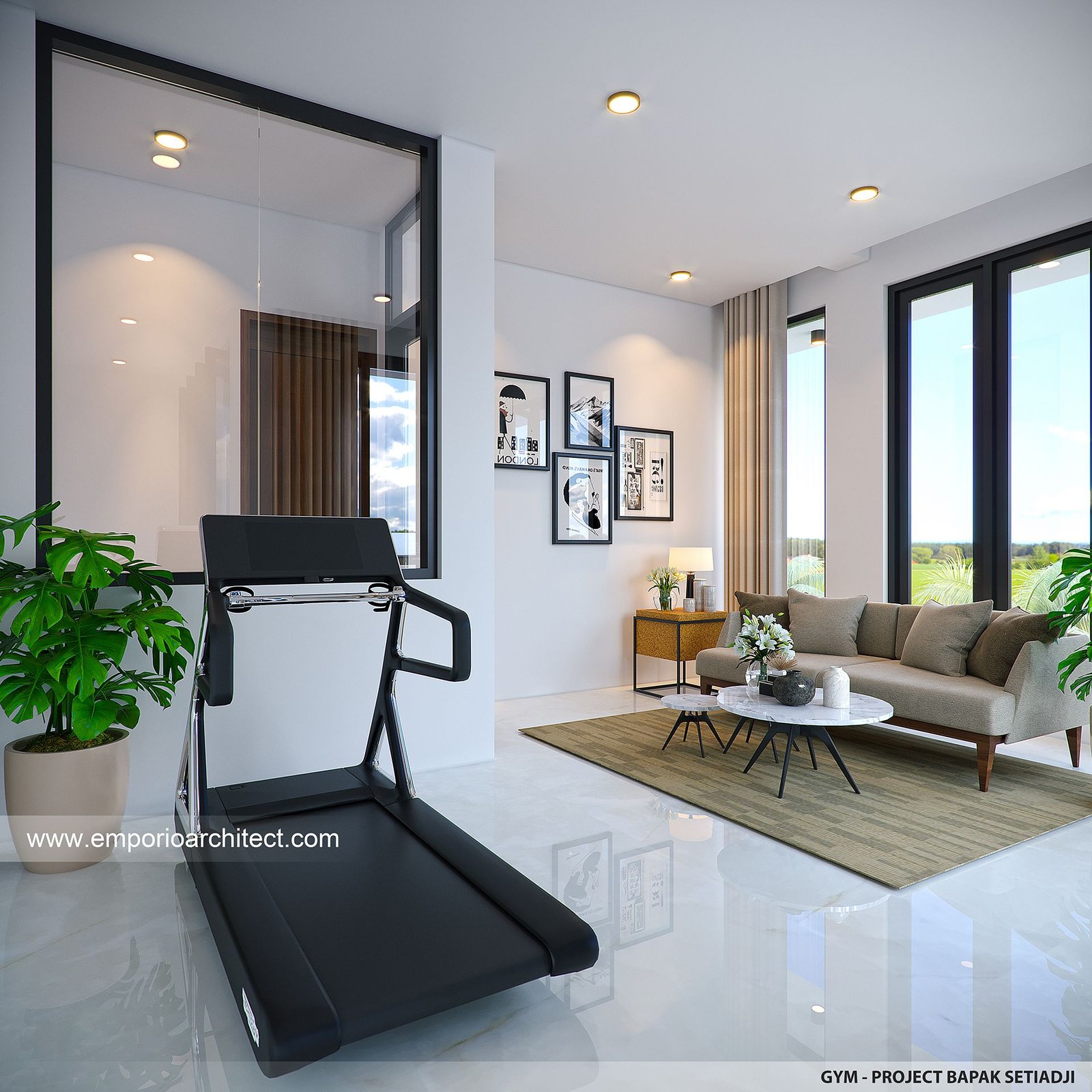 Desain Ruang Gym Interior Rumah Modern 3.5 Lantai Bapak Setiadji di ...