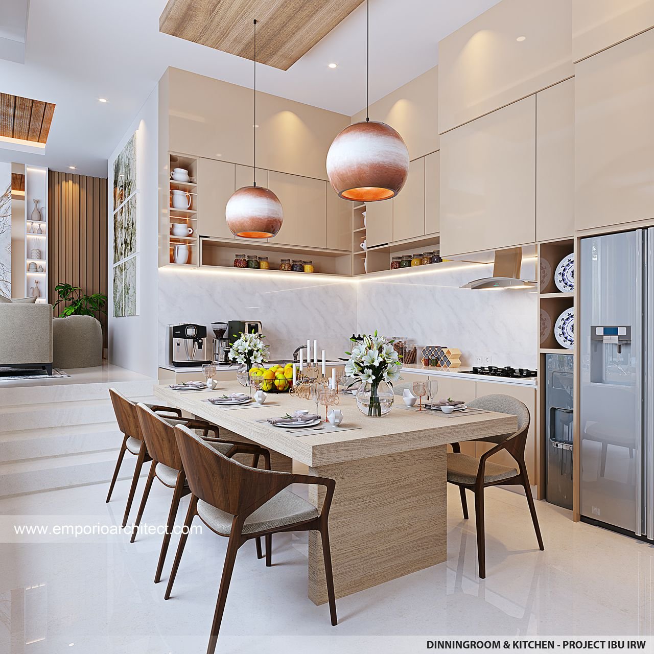 Desain Ruang Makan Interior Casa De Avisha Villa Modern 2 Lantai Ibu ...