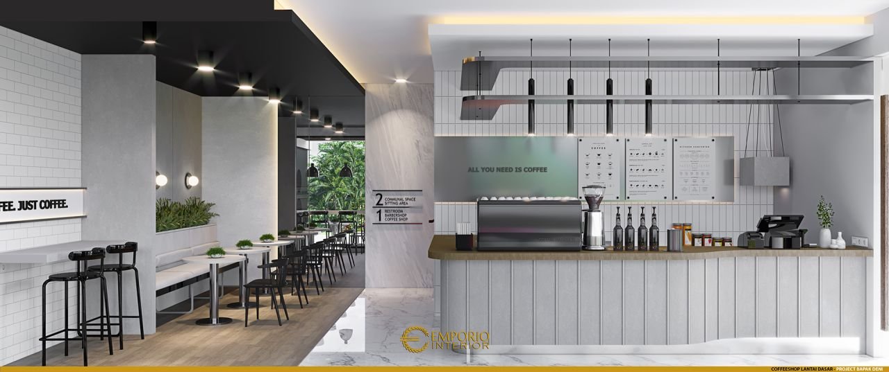 Desain Kedai Kopi Interior Coffee Shop Bapak Deni di Karawang, Jawa ...