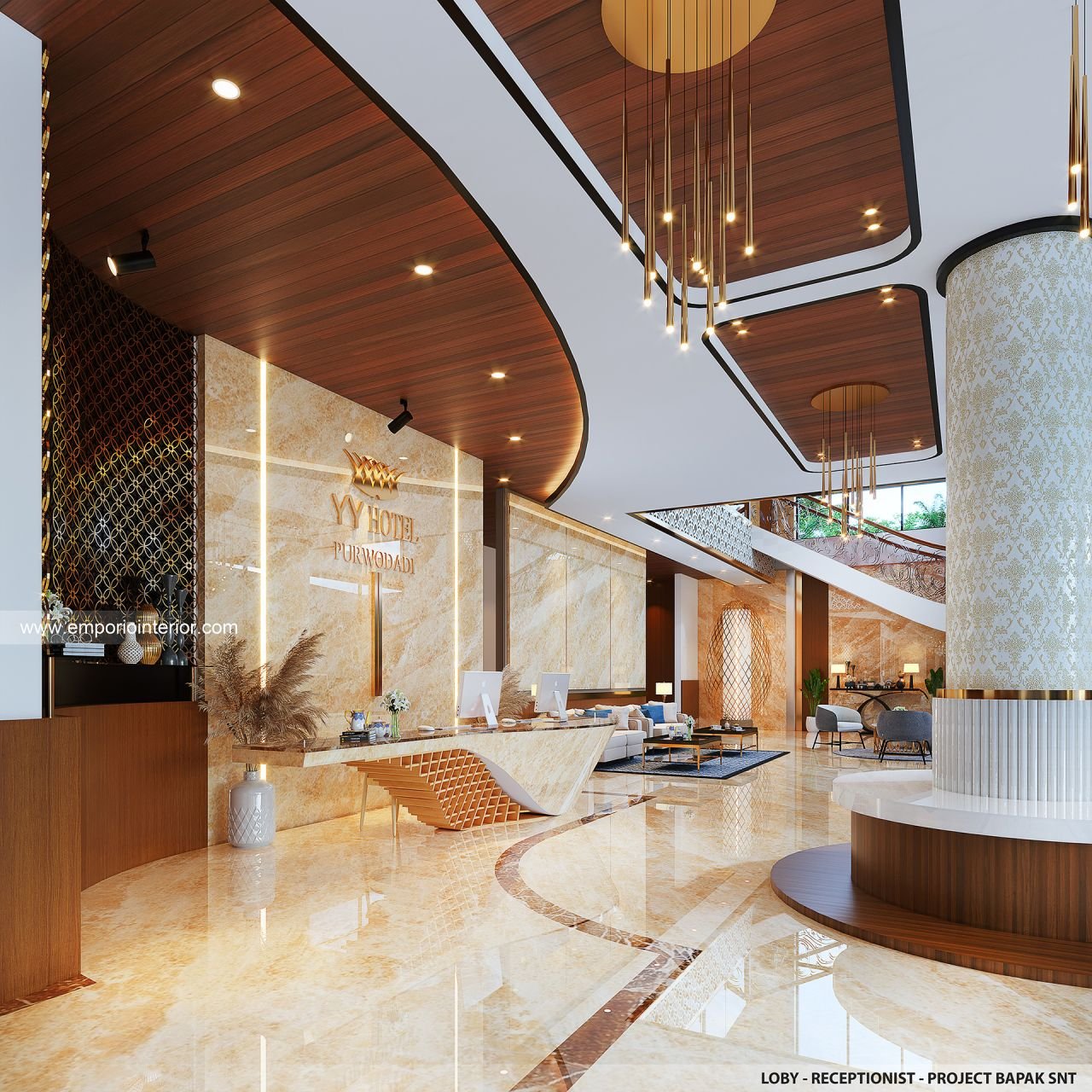 Desain Interior Hotel Modern Luxury Tropis 4 Lantai Bapak Snt Di ...