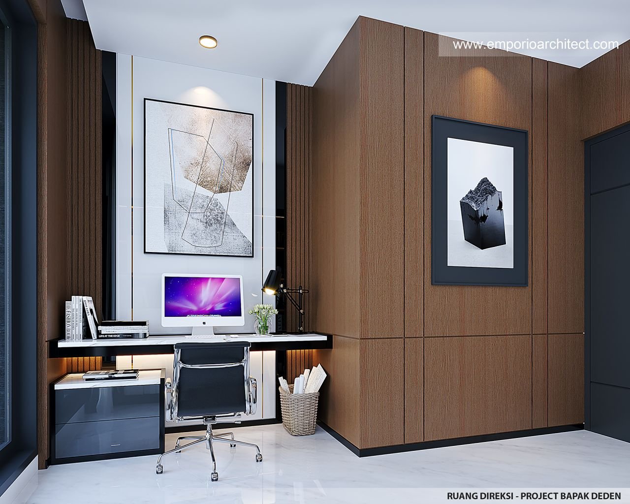 Desain Ruang Kerja Interior Kantor dan Mes Karyawan Modern 2.5 Lantai ...