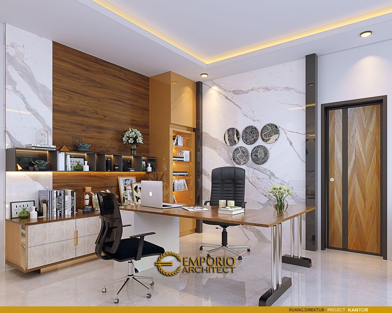 Desain Ruang Kerja Interior Kantor Modern 2 Lantai PT. Adi Karya Jaya ...