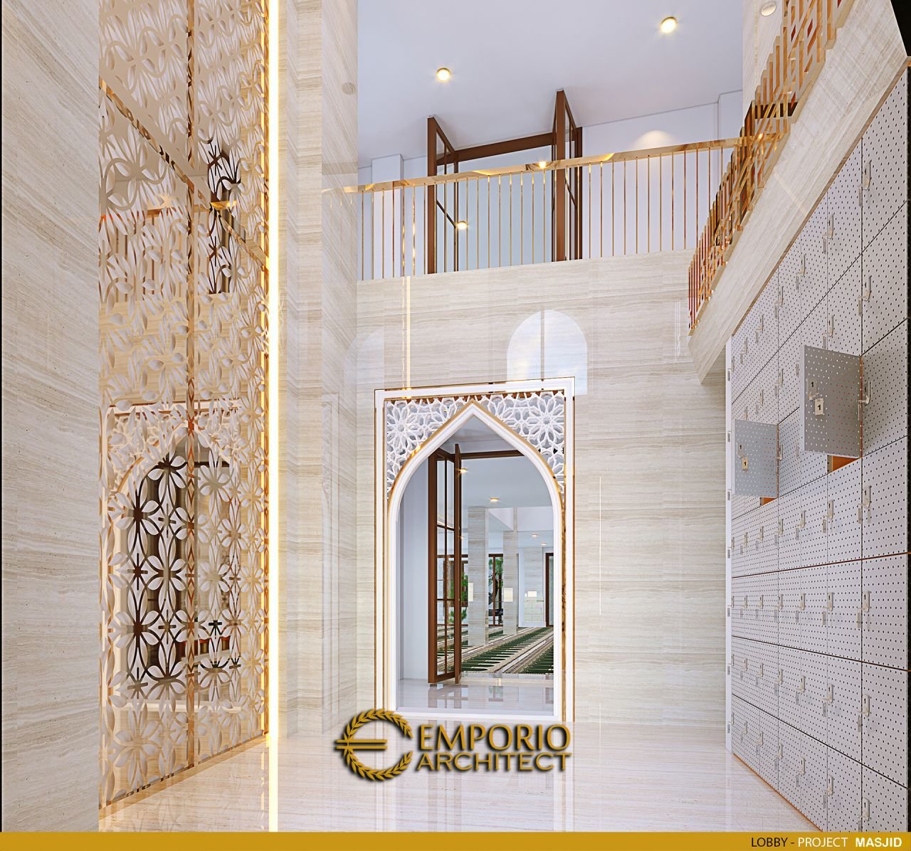 Desain Ruang Ibadah Interior Masjid Al Jihad Style Modern 3 Lantai di ...