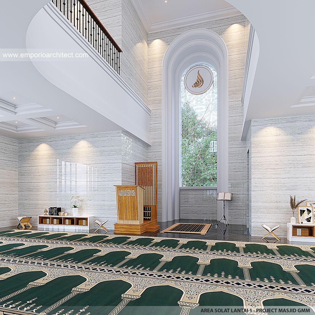 Desain Interior Masjid Grand Marina Ii Style Klasik 2 Lantai Di ...