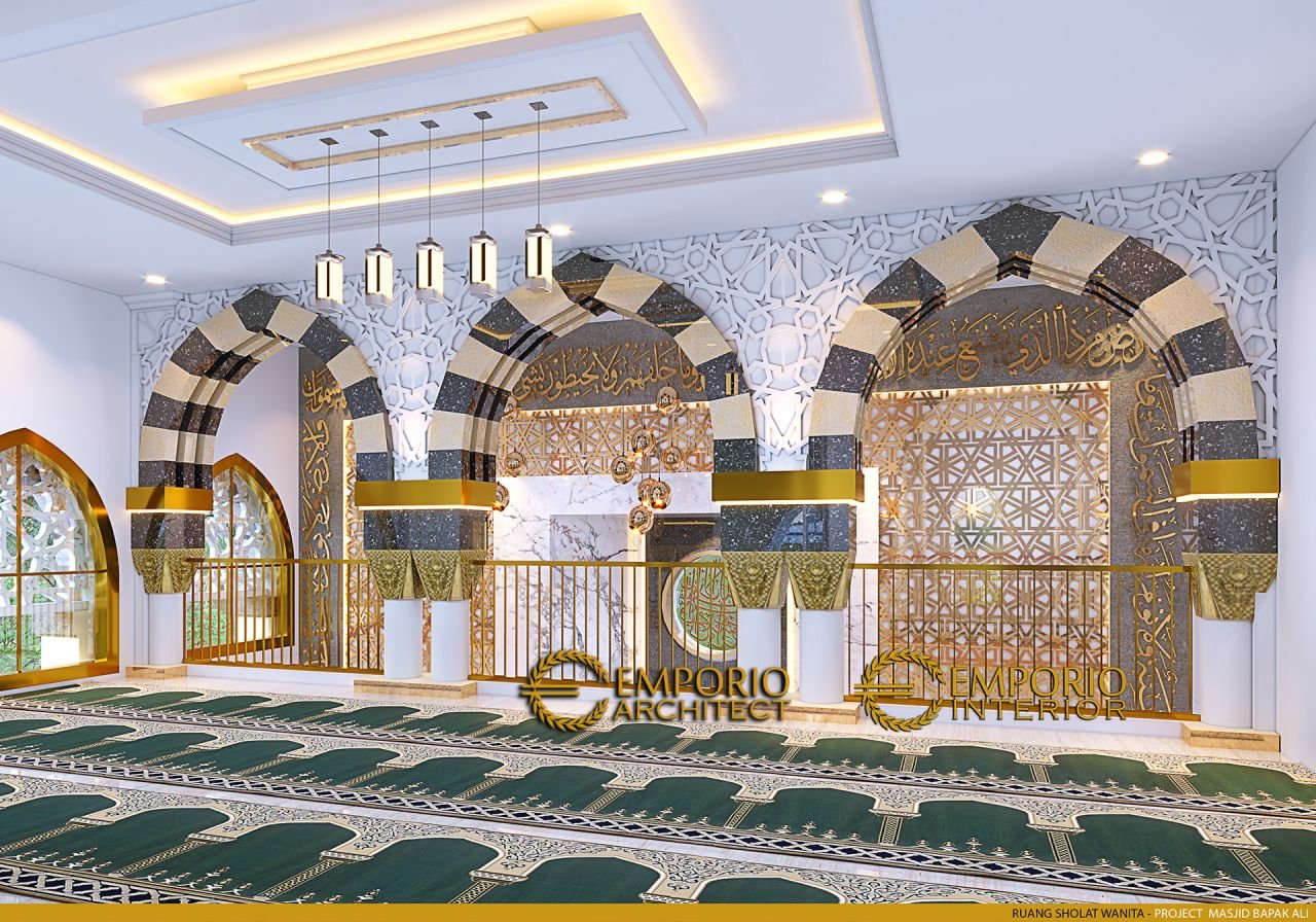 Desain Ruang Ibadah Interior Masjid Modern 2 Lantai di Sidoarjo, Jawa ...