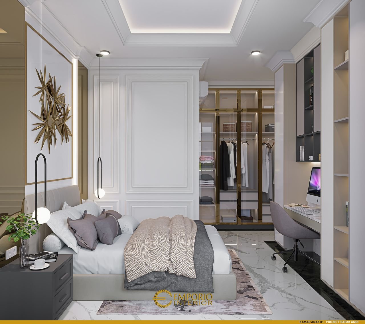 Desain Kamar Tidur Interior Rumah Bapak Andi di Batam #9804