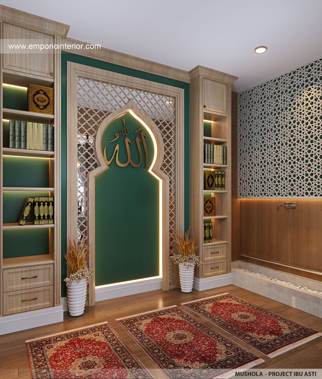Desain Ruang Ibadah Interior Rumah Ibu AT di Jakarta #15274