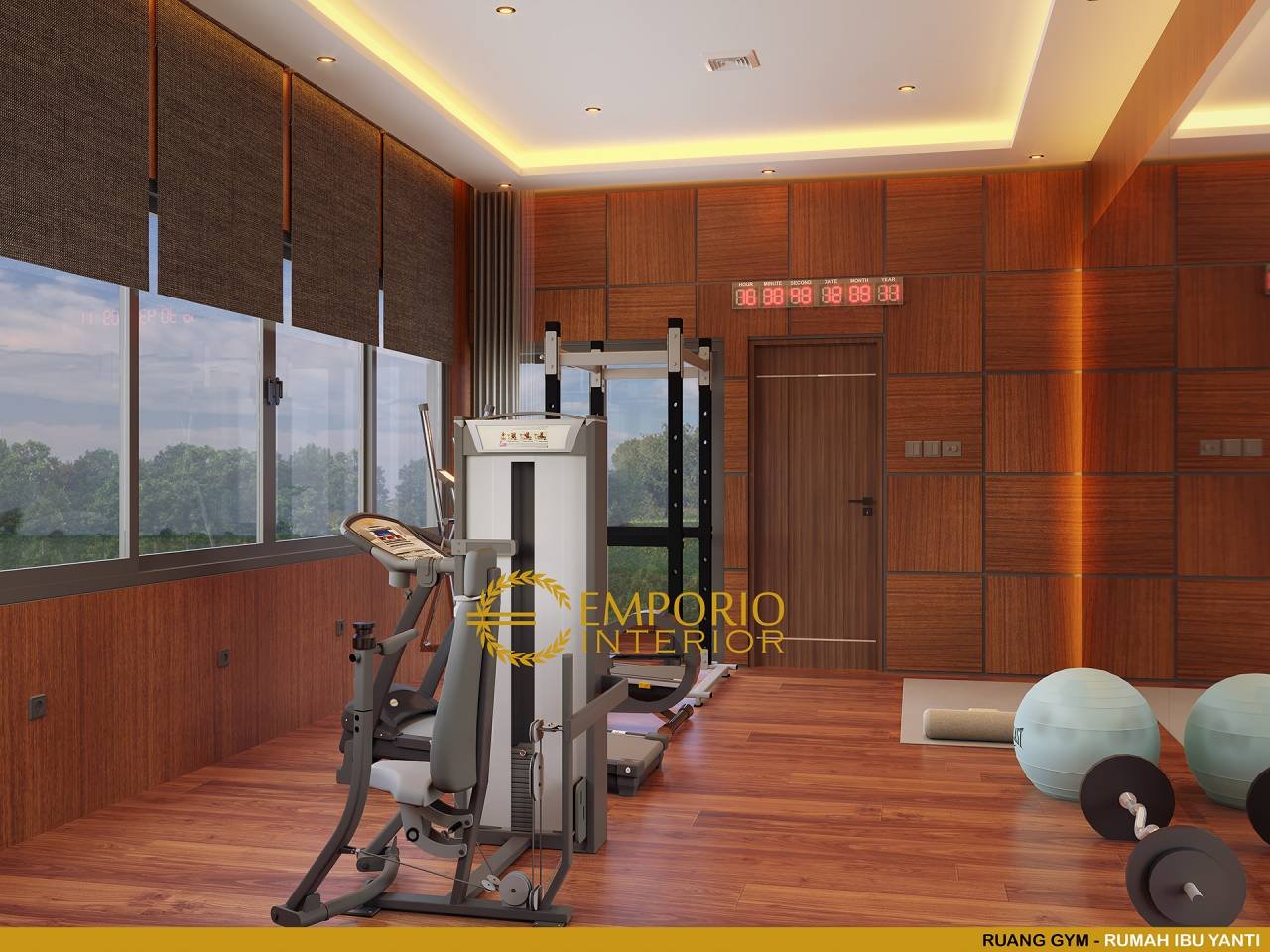 Desain Ruang Gym Interior Rumah Ibu Yanti di Jakarta #1640