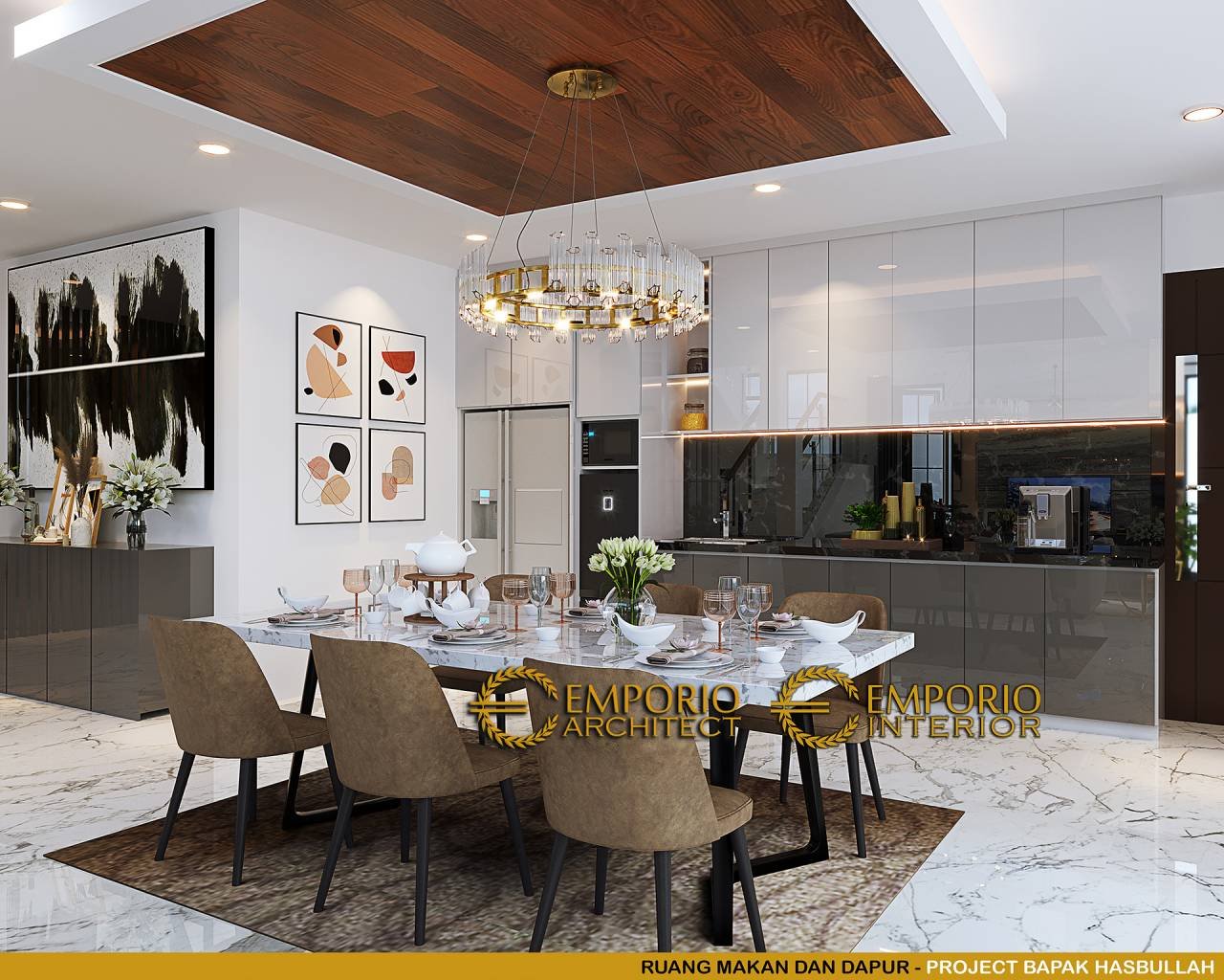 Desain Ruang Makan Interior Rumah Klasik 2 Lantai Bapak Hasbullah di ...