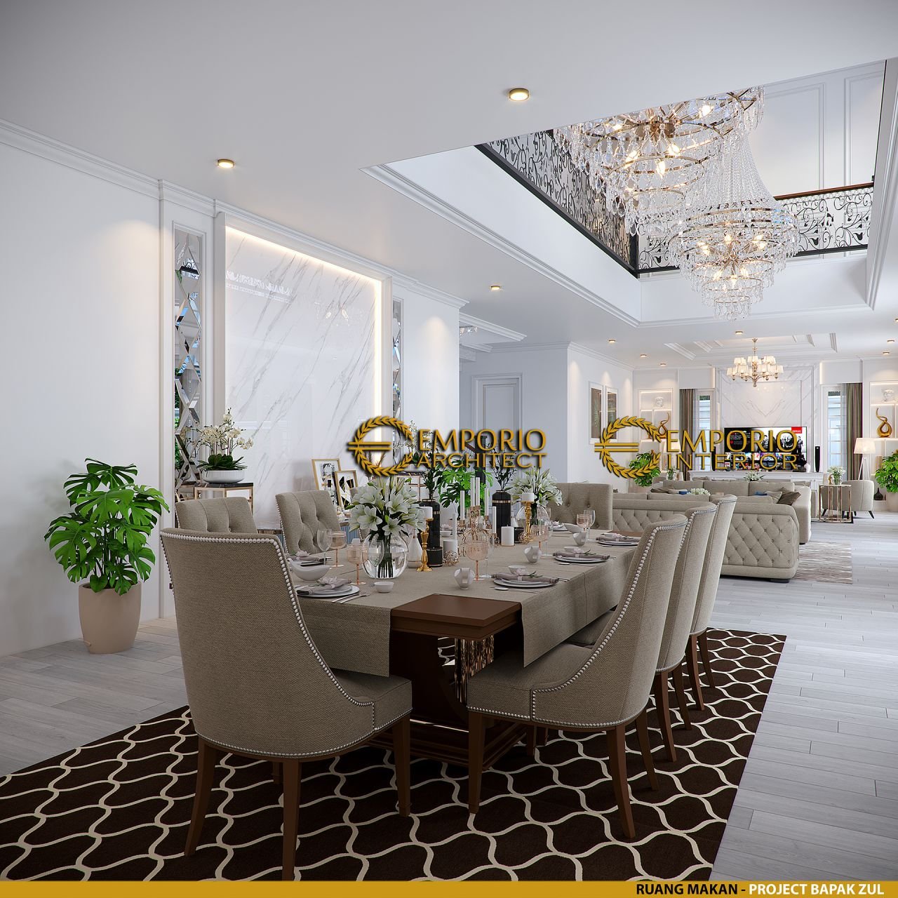 Desain Ruang Makan Interior Rumah Klasik 2 Lantai Bapak Zul di Aceh #8096