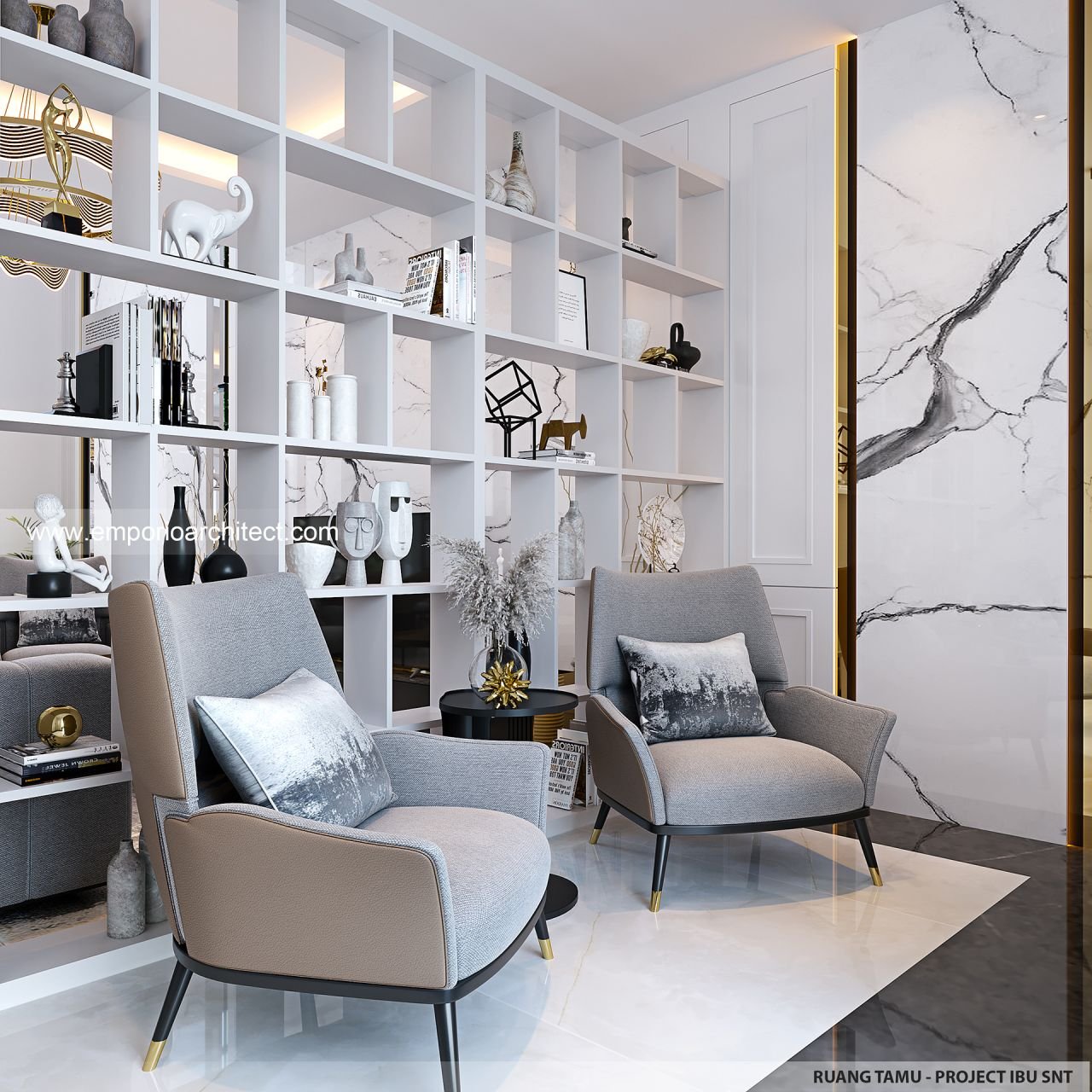 Desain Interior Rumah Klasik 2 Lantai Ibu Snt Di Alam Sutera Tangerang ...