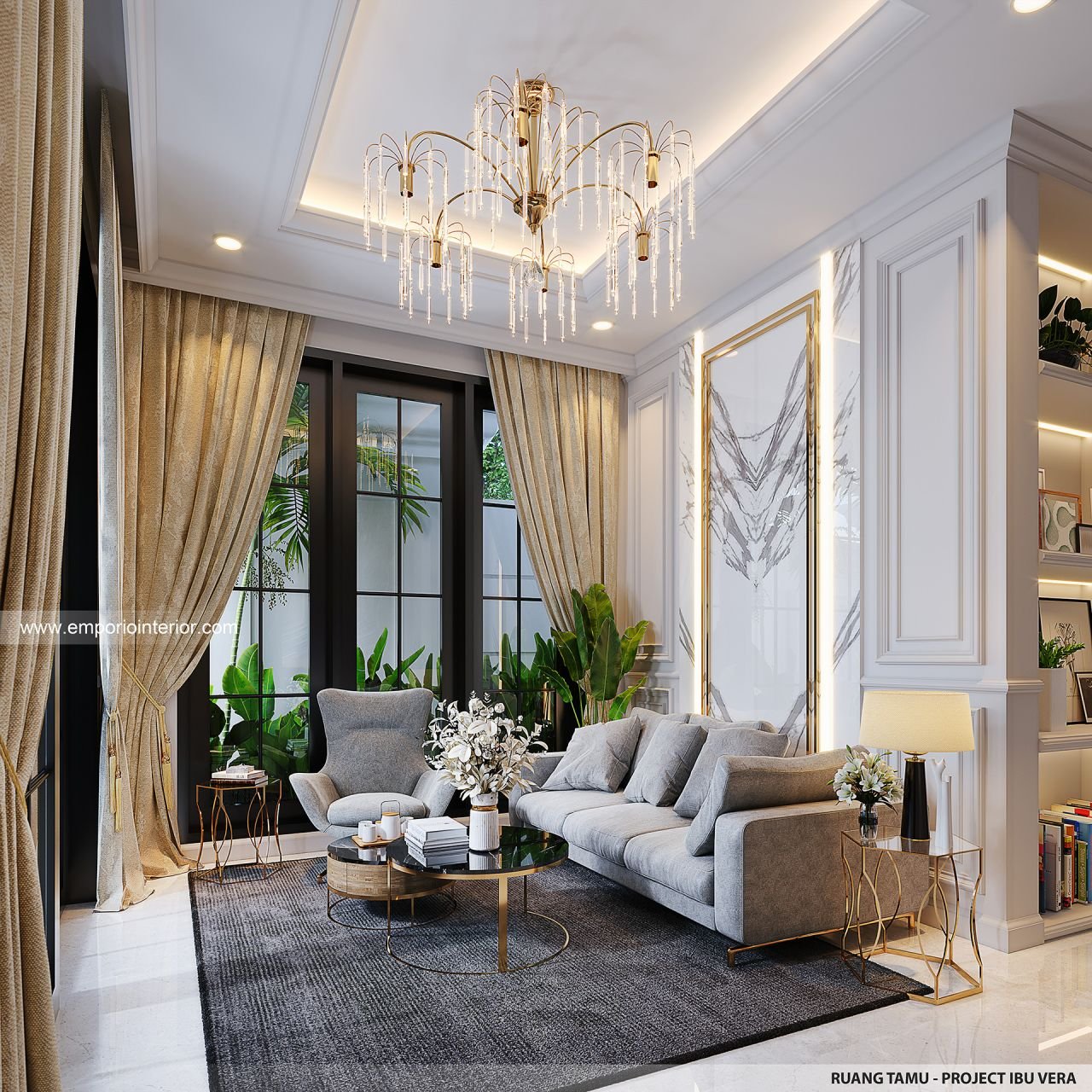 Desain Interior Rumah Klasik 2 Lantai Ibu Vra Di Palembang Desain Interior Rumah Klasik 2 Lantai ...