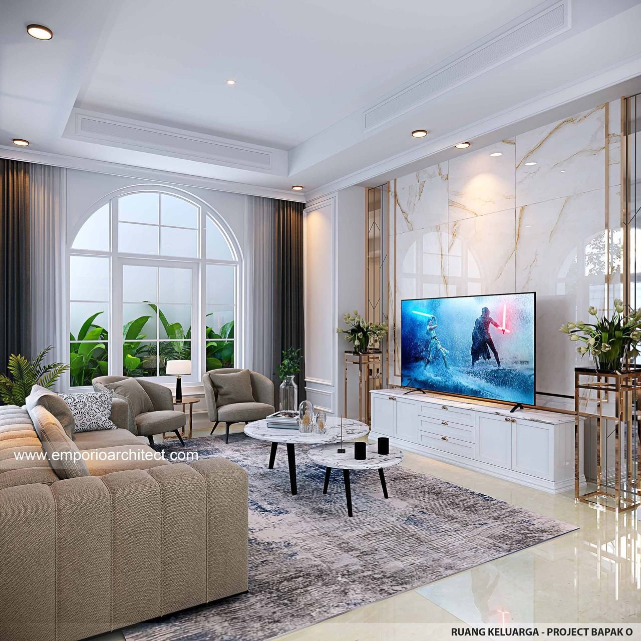 Desain Interior Rumah Klasik 3 Lantai Bapak O Di Jakarta Selatan Desain Interior Rumah Klasik 3 ...