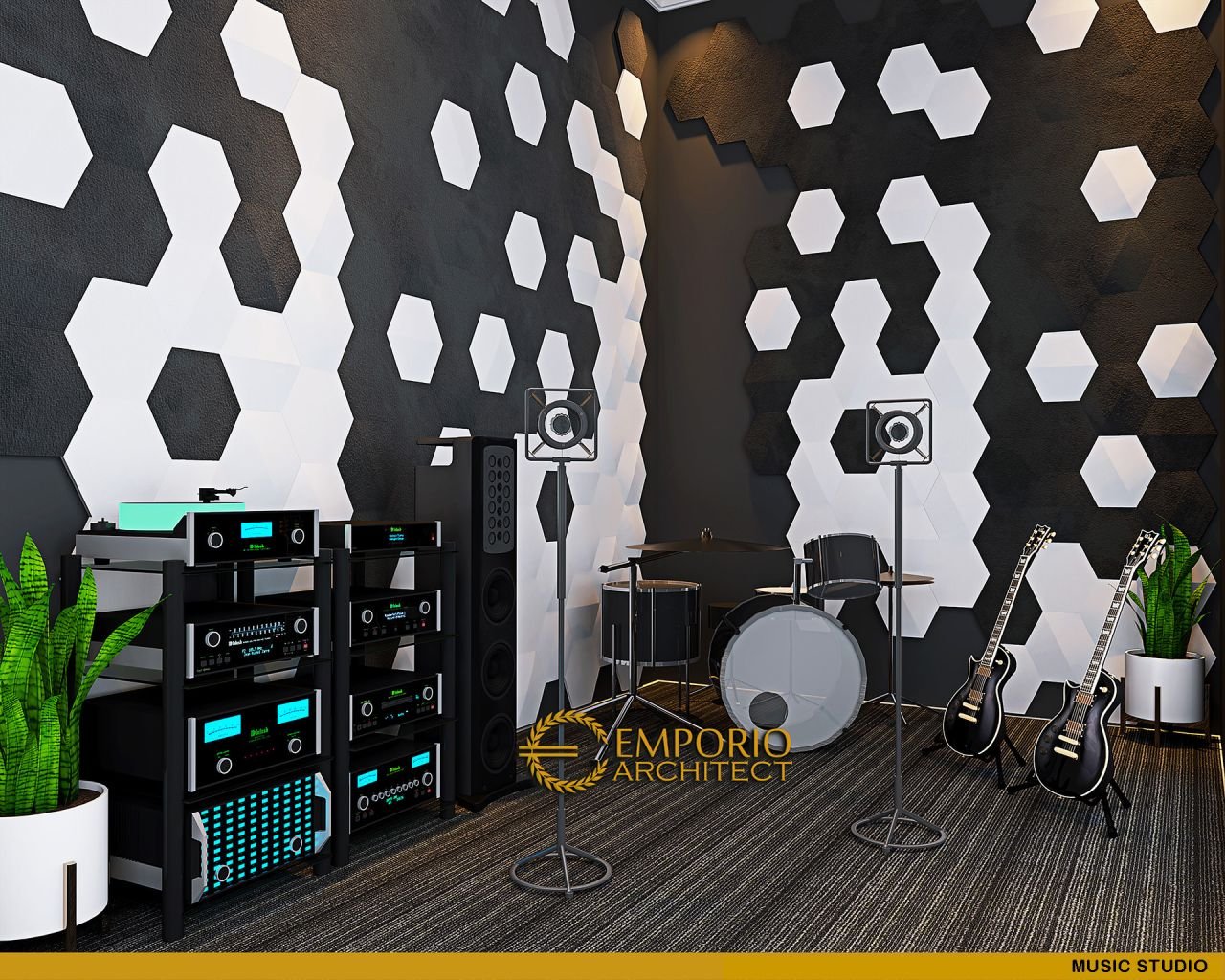 Desain Ruang Studio Musik Interior Rumah Klasik 4.5 Lantai di PIK ...