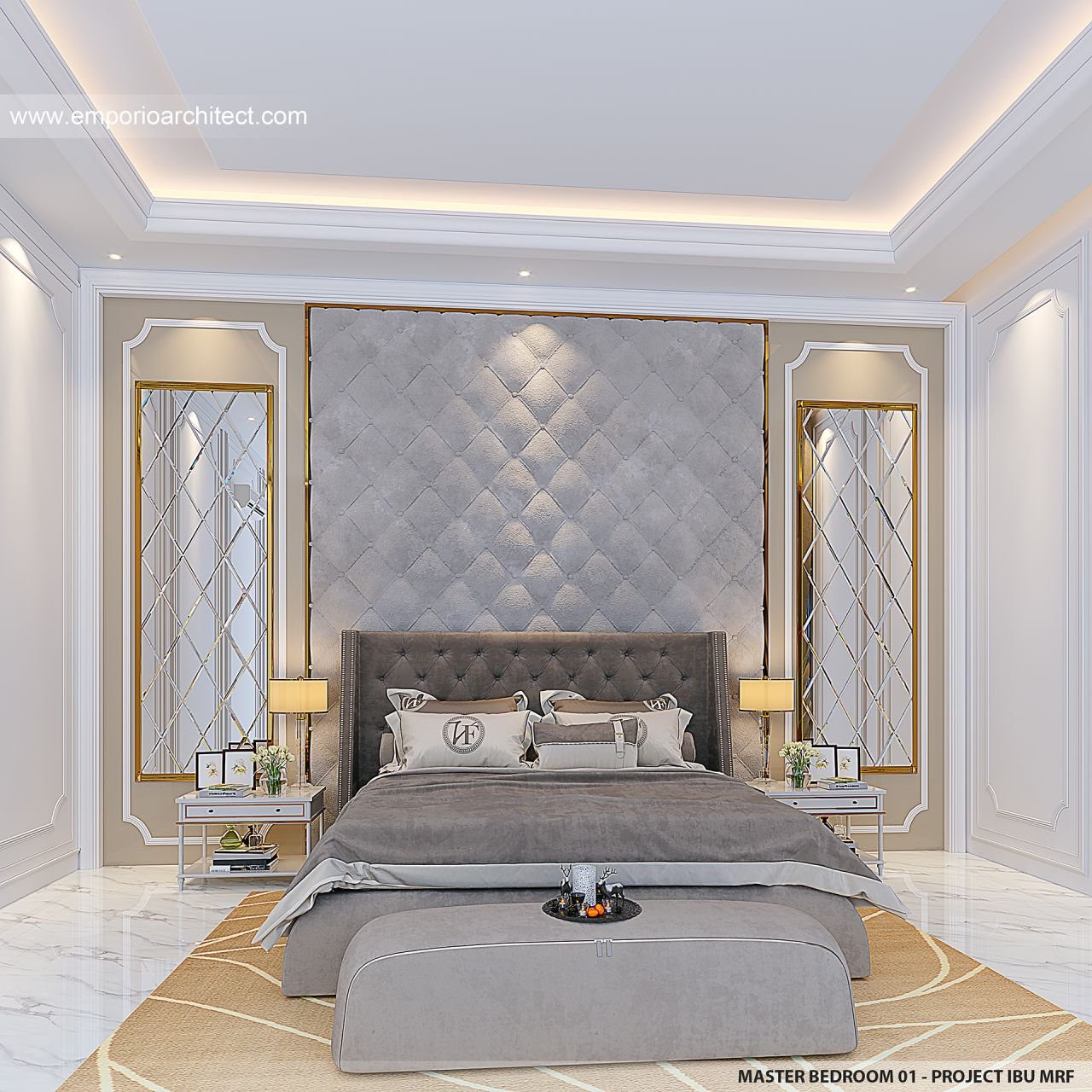 Desain Kamar Tidur Interior Rumah Klasik Mediteran 4 Lantai Ibu MRF di ...