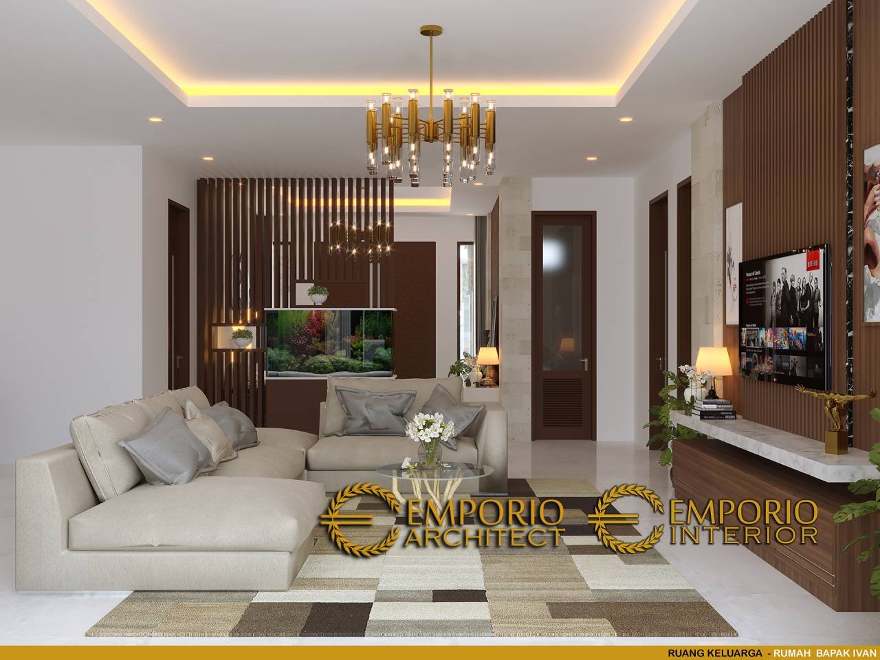Desain Ruang Keluarga Interior Rumah Modern 1 Lantai Bapak Ivan di ...