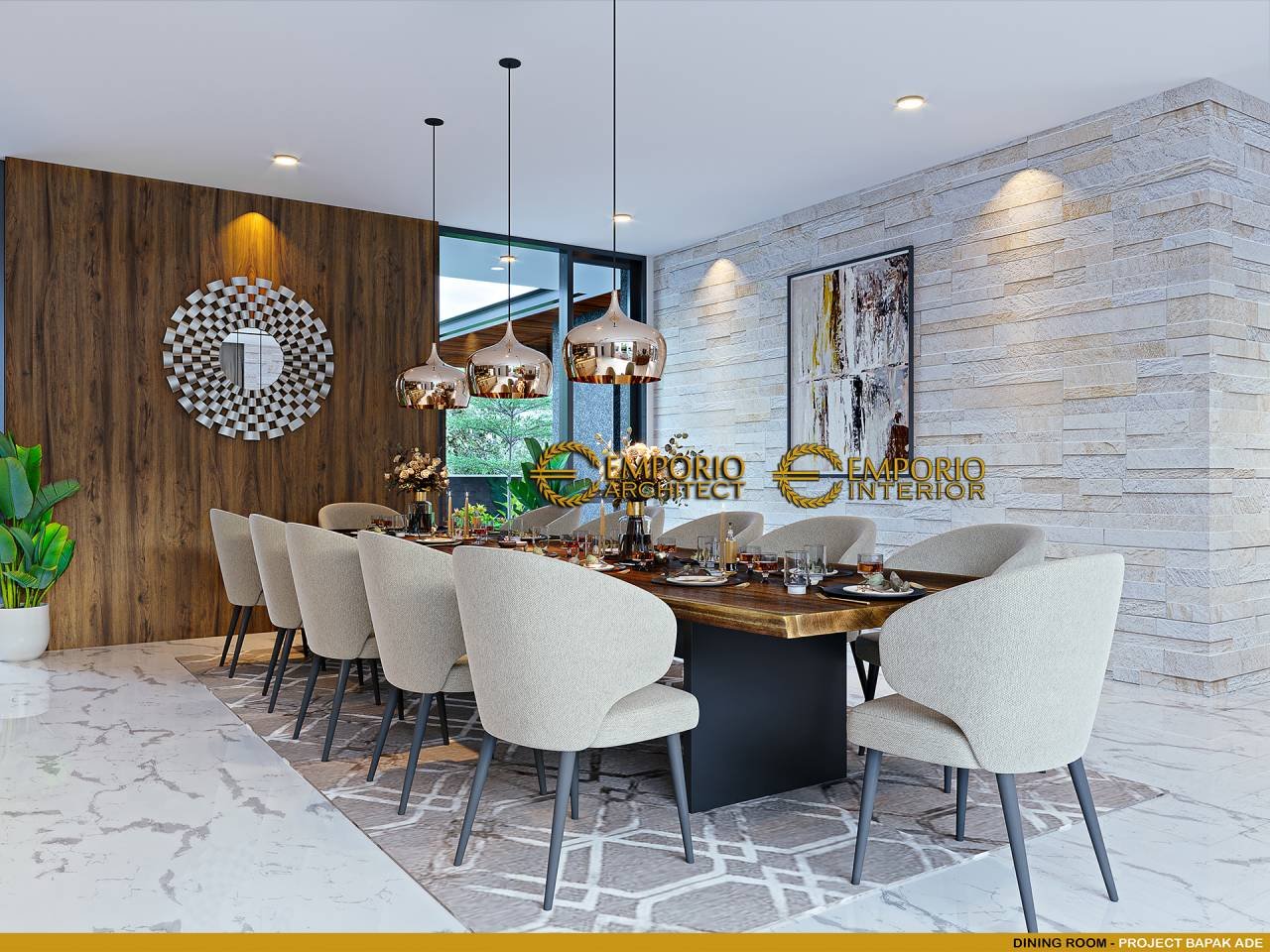 Desain Ruang Makan Interior Rumah Modern 2 Lantai Bapak Ade di Manado ...