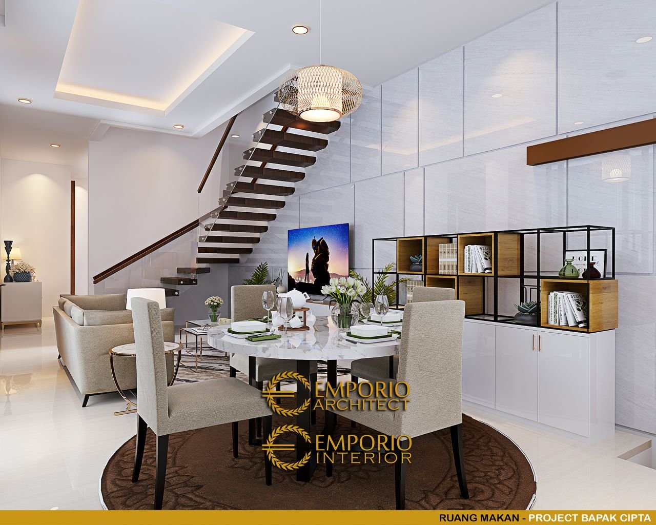 Desain Ruang Makan Interior Rumah Modern 2 Lantai Bapak Cipta di ...