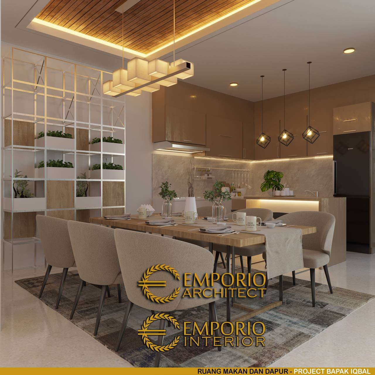 Desain Ruang Makan Interior Rumah Modern 2 Lantai Bapak Iqbal di ...