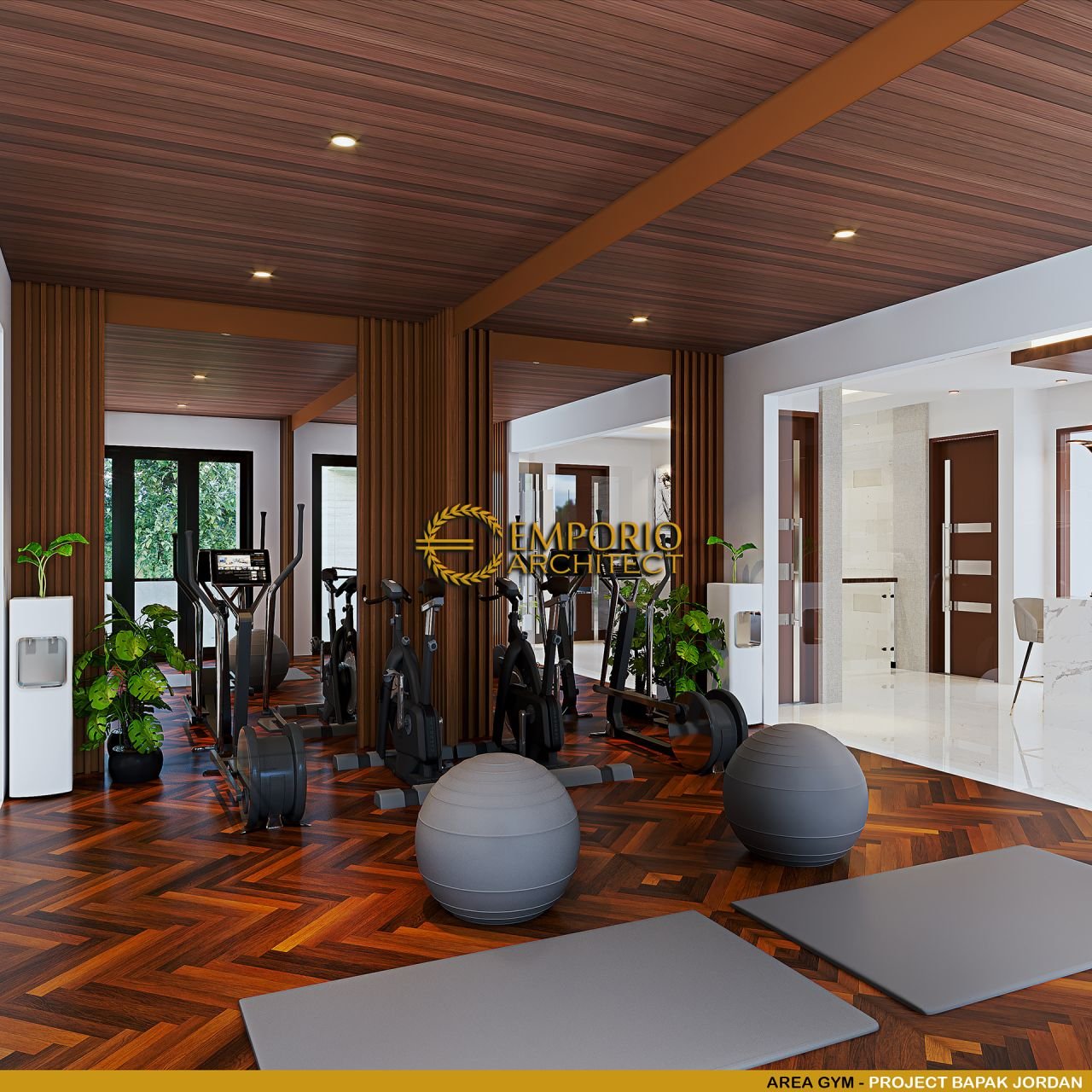 Desain Ruang Gym Interior Rumah Modern 2 Lantai Bapak Jordan di ...