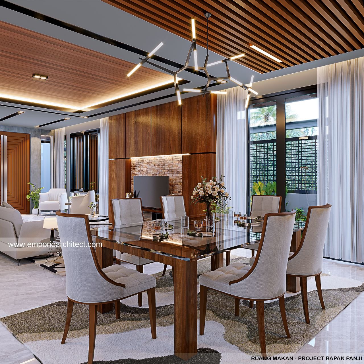 Desain Ruang Makan Interior Rumah Modern 2 Lantai Bapak Panji di ...