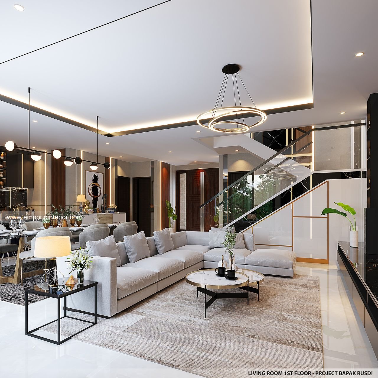 Desain Interior Rumah Modern 2 Lantai Bapak Rsd Di Jakarta Desain ...