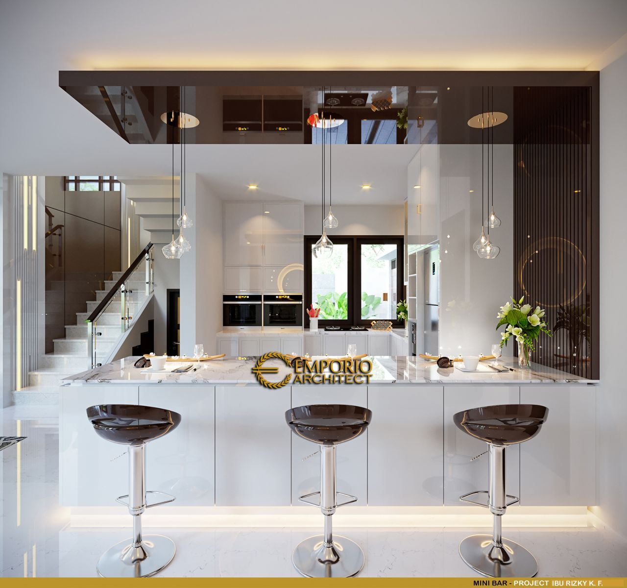 Desain Bar Interior Rumah Modern 4 Lantai Bapak Kasim di Jakarta #9067