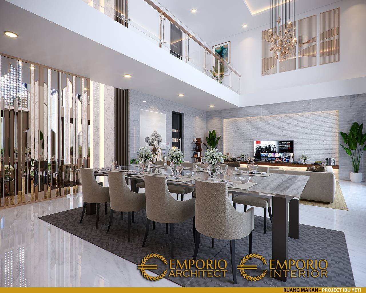 Desain Ruang Makan Interior Rumah Modern 2 Lantai Bapak Arifin di BSD ...