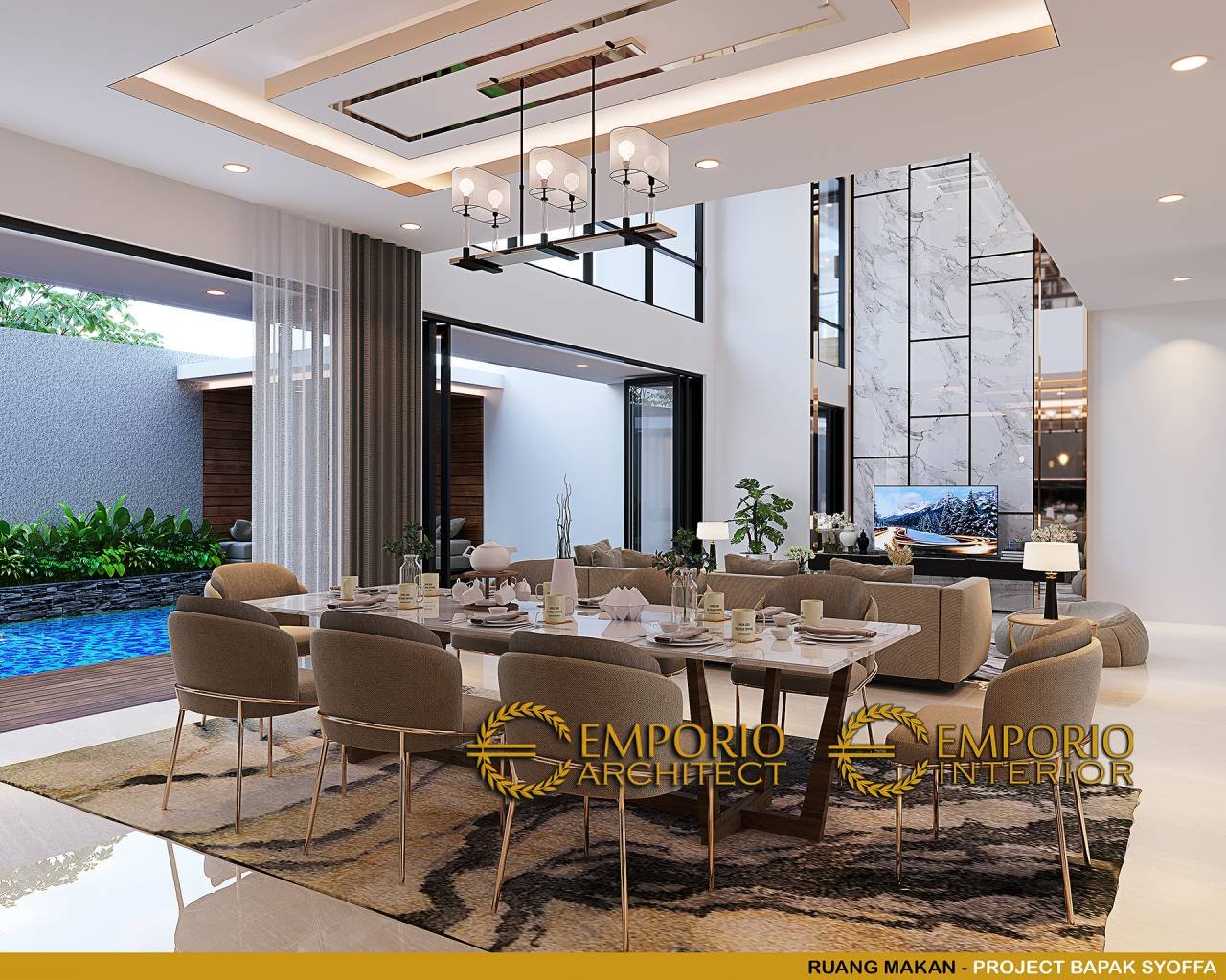 Desain Ruang Makan Interior Rumah Modern 2.5 Lantai Bapak Syoffa di ...