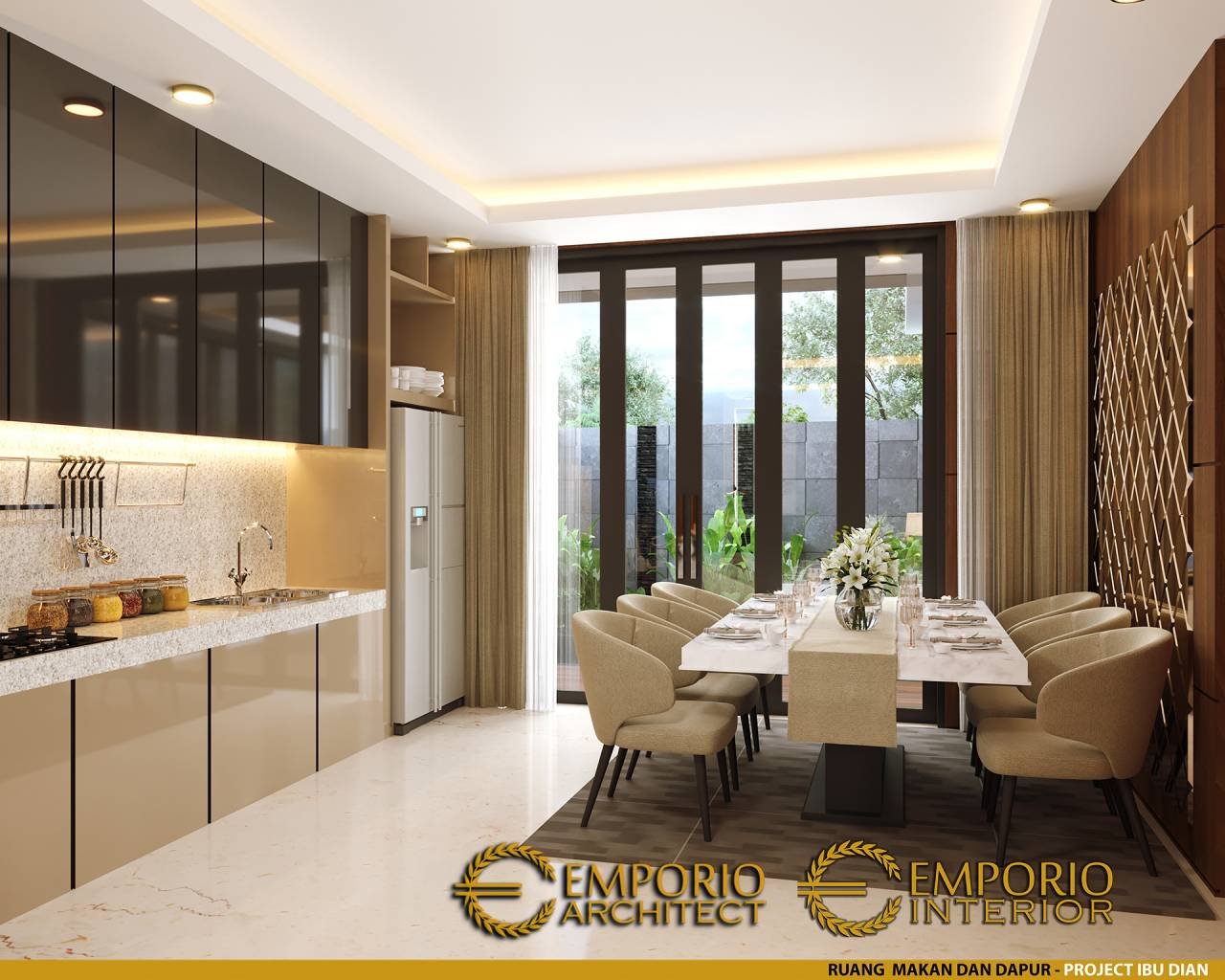 Desain Ruang Makan Interior Rumah Modern 2.5 Lantai Ibu Dian di Bandung ...