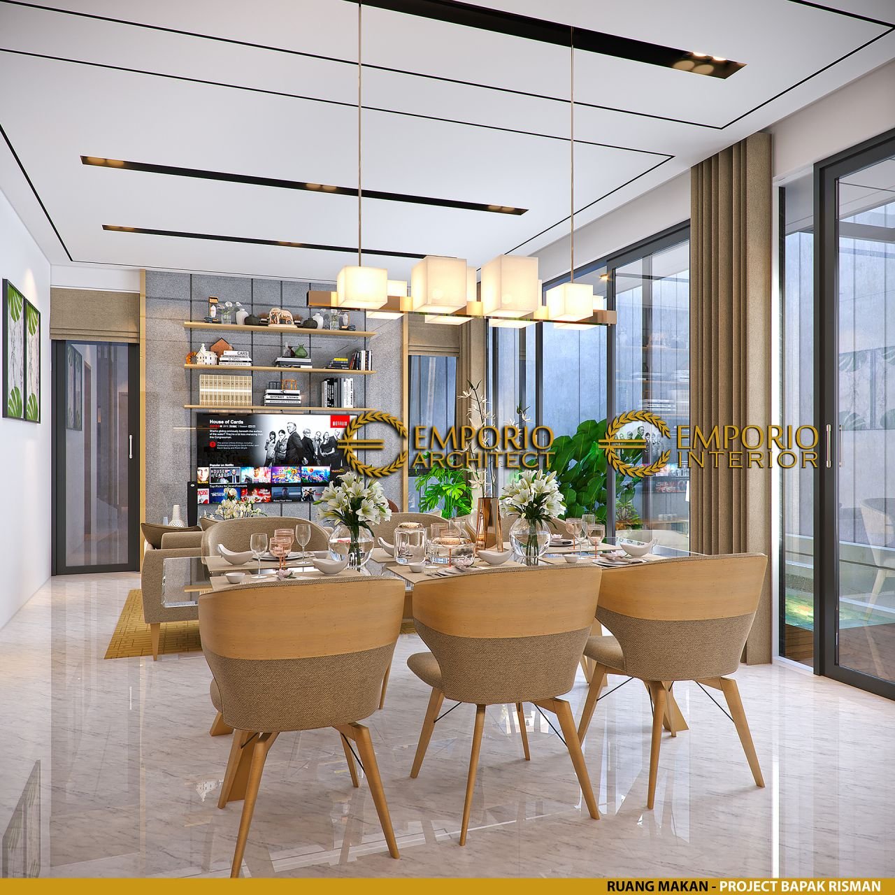 Desain Ruang Makan Interior Rumah Modern 3 Lantai Bapak Risman di ...