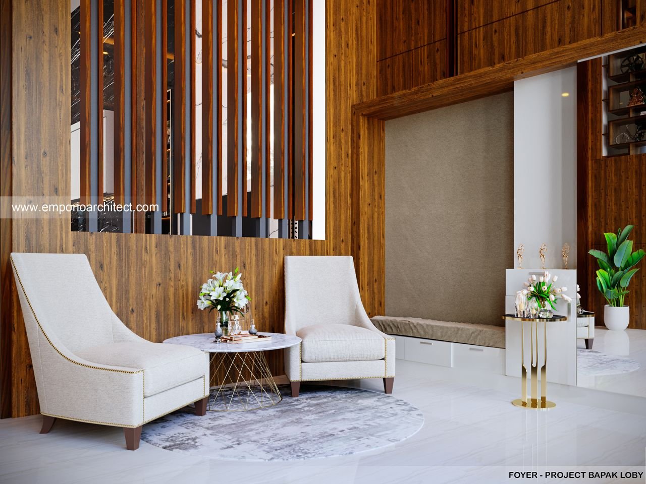 Desain Interior Rumah Modern 3.5 Lantai Bapak Loby Di Sunter Jakarta ...