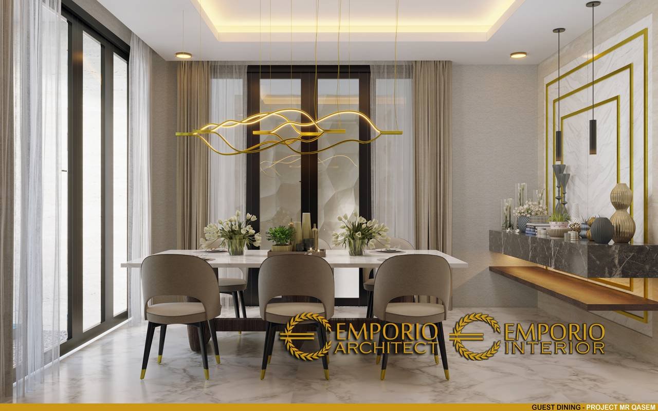 Desain Ruang Makan Interior Rumah Modern 4 Lantai Mr. Qasem di Arab ...