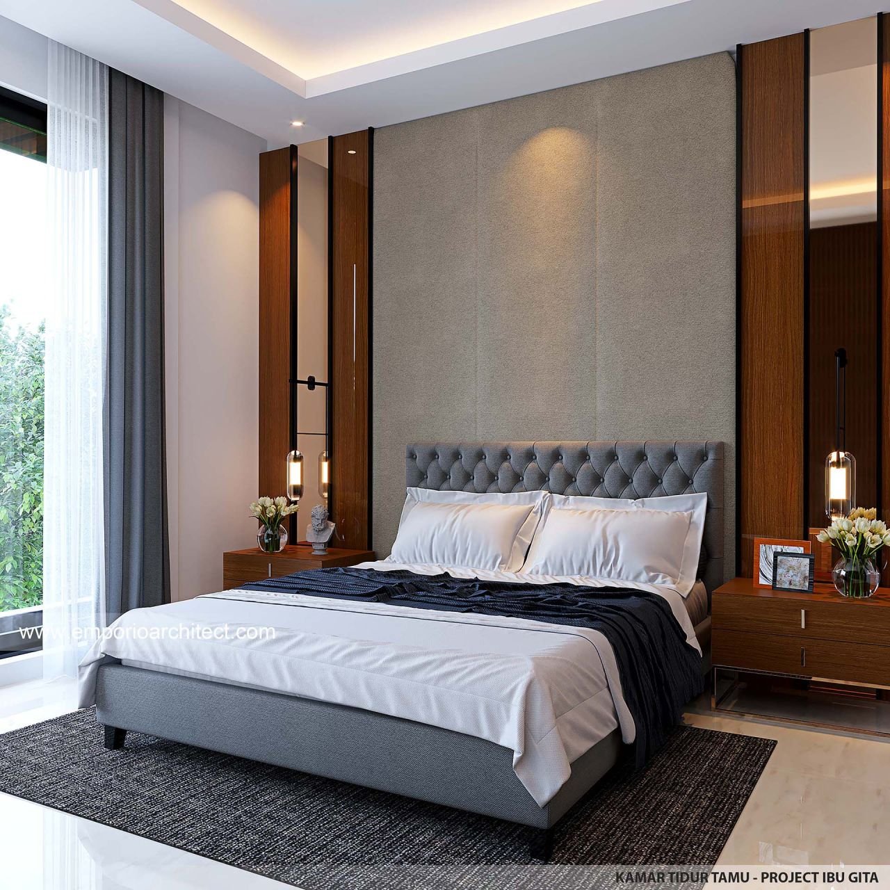 Desain Kamar Tidur Interior Villa Modern 3 Lantai Ibu GTA di Toraja ...