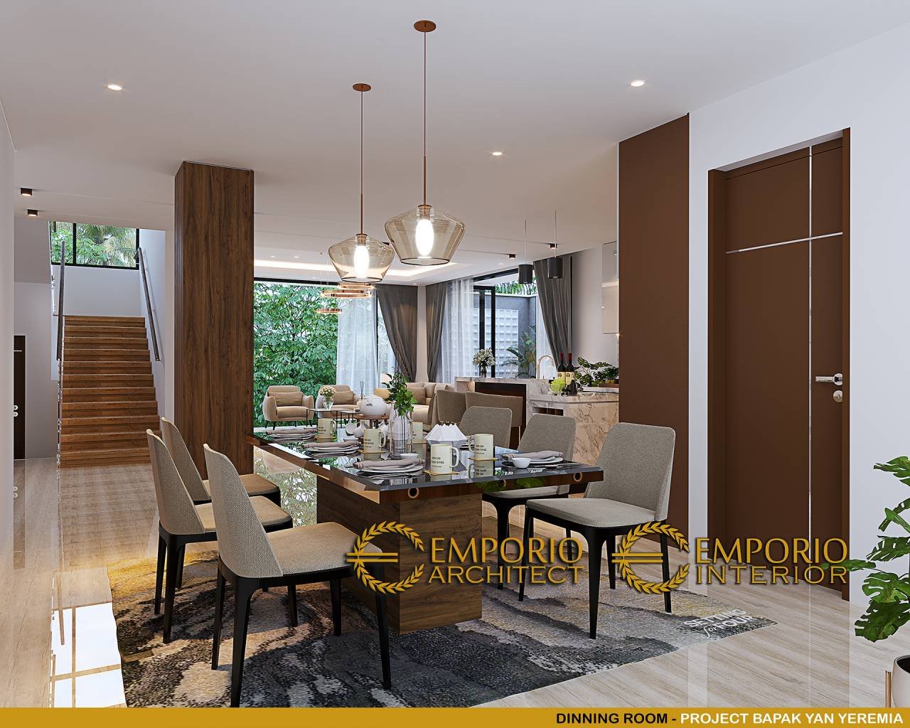 Desain Ruang Makan Rumah Interior Modern 2 Lantai Bapak Yan Yeremia di ...