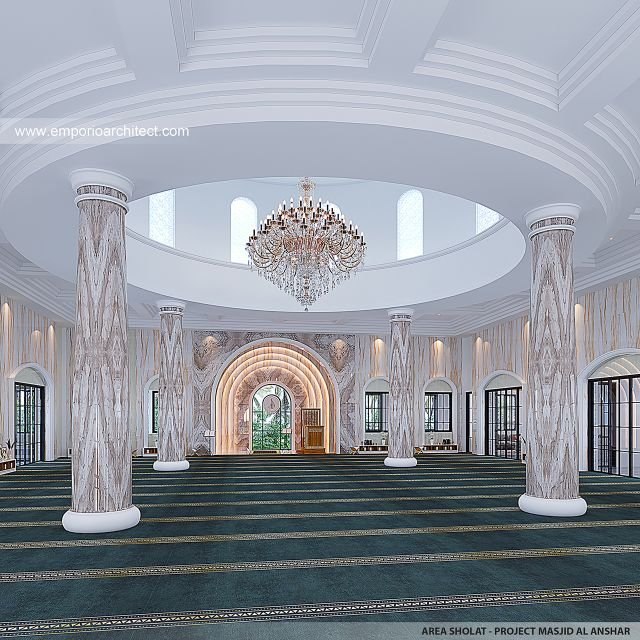 Desain Interior Masjid Classic 2 Lantai Riyadhuul Ulum Di Jakarta ...