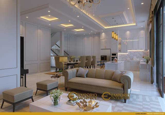 Desain Interior Rumah Klasik 2.5 Lantai Bapak Sugih Di Jakarta Desain Interior Rumah Klasik 2.5 ...